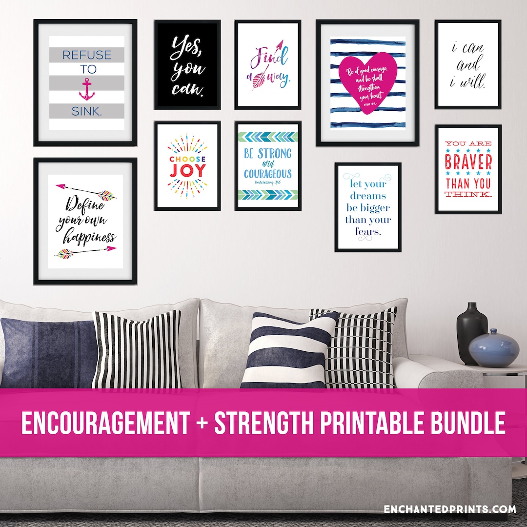 Encouragement Motivation Printable Bundle 10 Printable Designs 5x7 ...