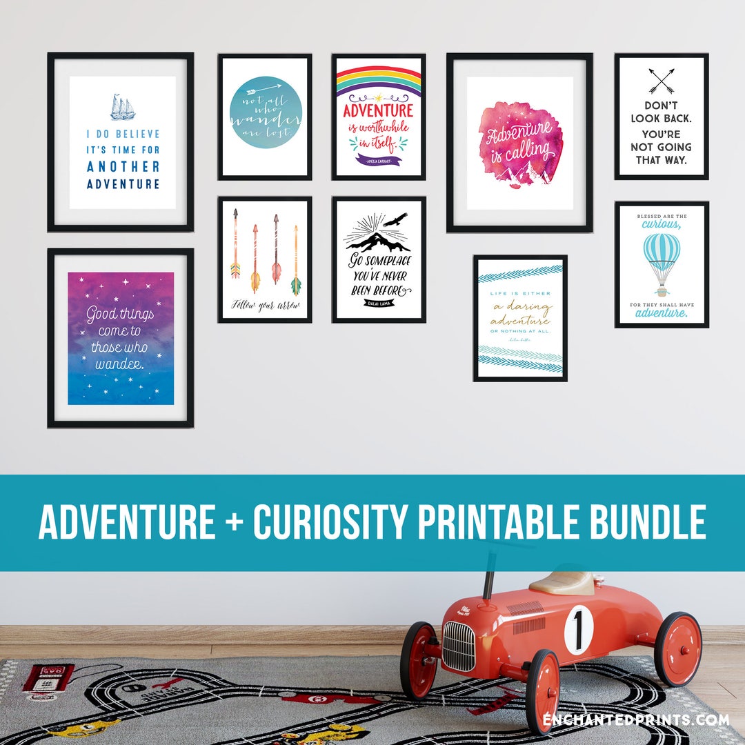 Travel and Adventure Printable Bundle - 10 Printable Designs - 5x7 ...
