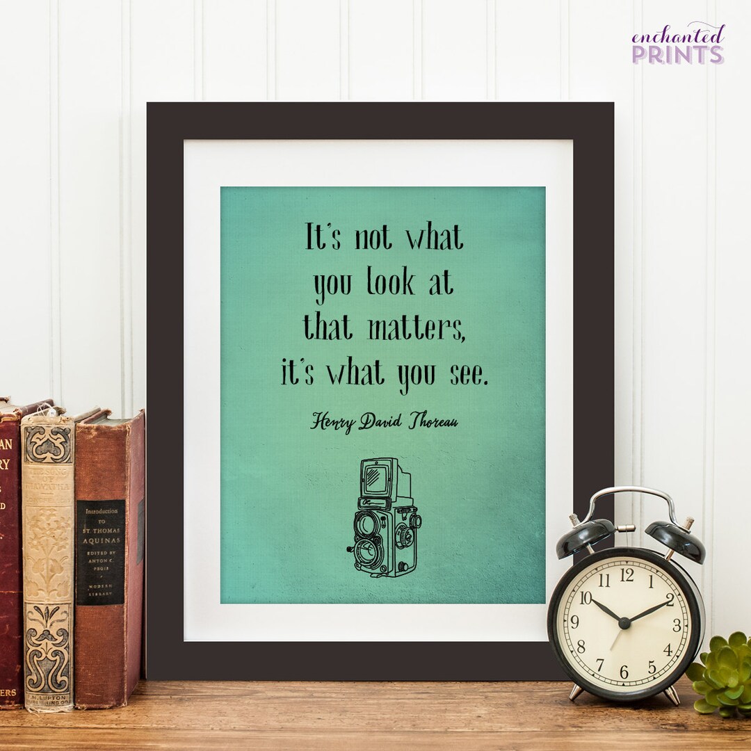 Quote Print - Henry David Thoreau - Vintage Camera - Printable Art Wall ...