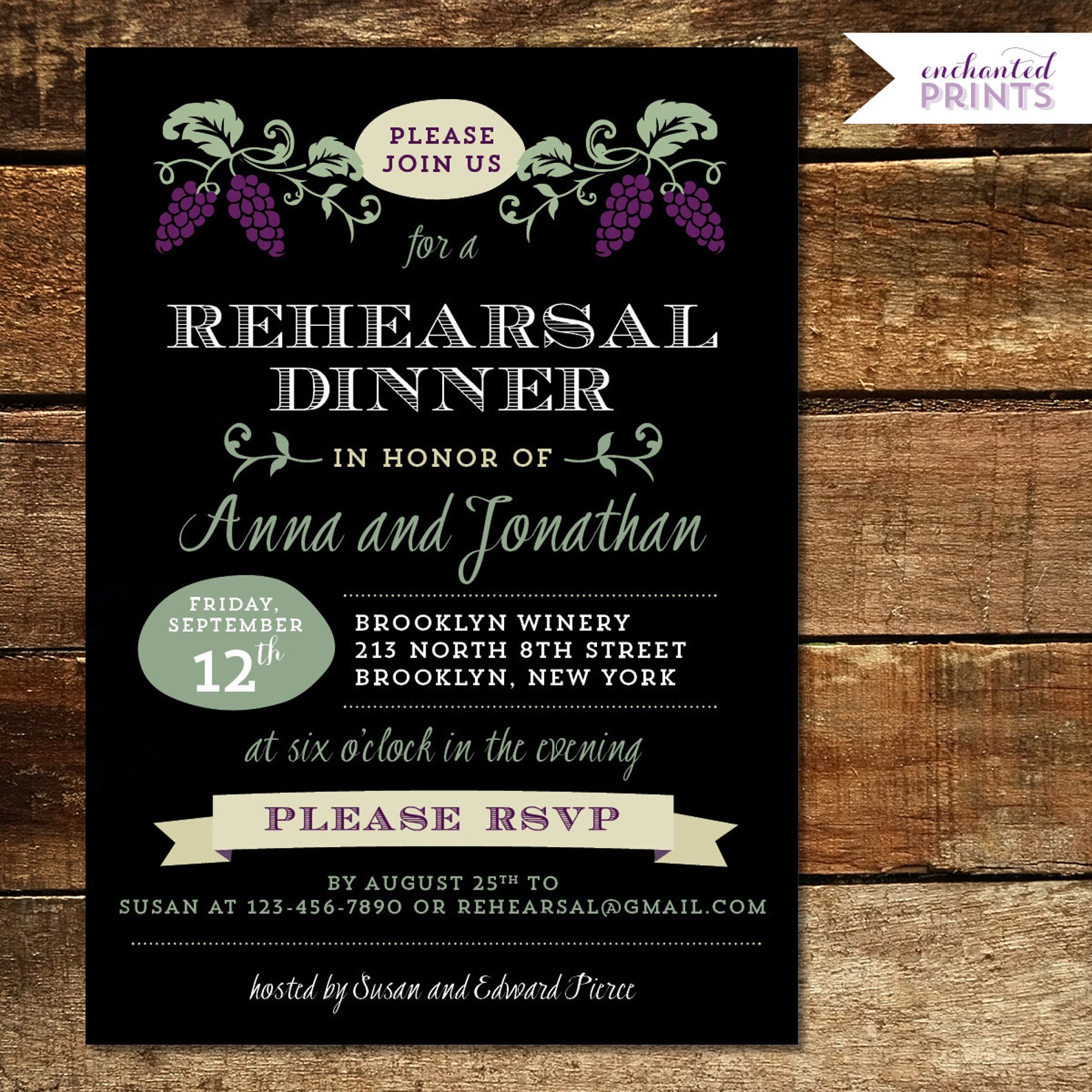 Vineyard Themed Invitation Winery Themed Invitation wedding | Etsy