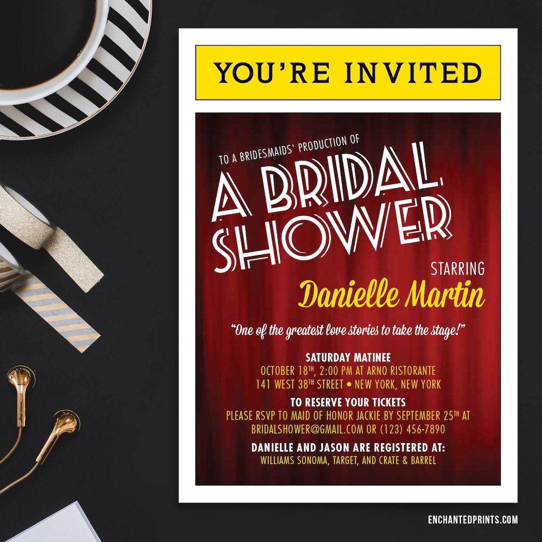 Broadway Program Invitations- Broadway Show, Theater, NYC Theme ...