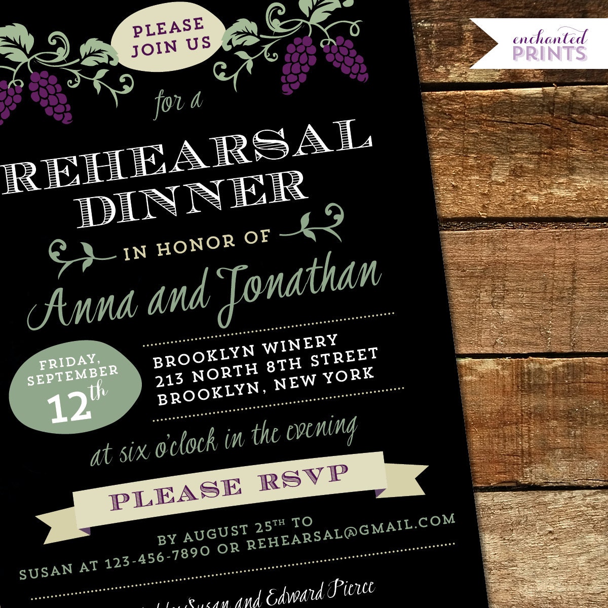 Vineyard Themed Invitation Winery Themed Invitation wedding | Etsy