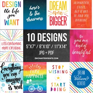 Art and Creativity Quotes Printable Bundle - 10 Printable Designs - 5x7 ...