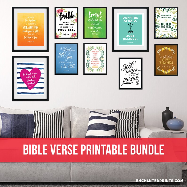 Bible Verse Printable Bundle 10 Printable Designs 5x7 - Etsy