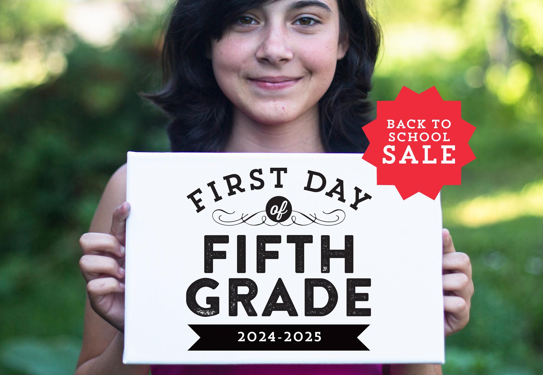 Printable First Day of School Sign 2025–2026 • Black & White Design for ...