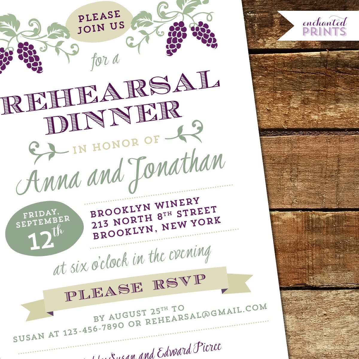 Vineyard Themed Invitation Winery Themed Invitation wedding | Etsy