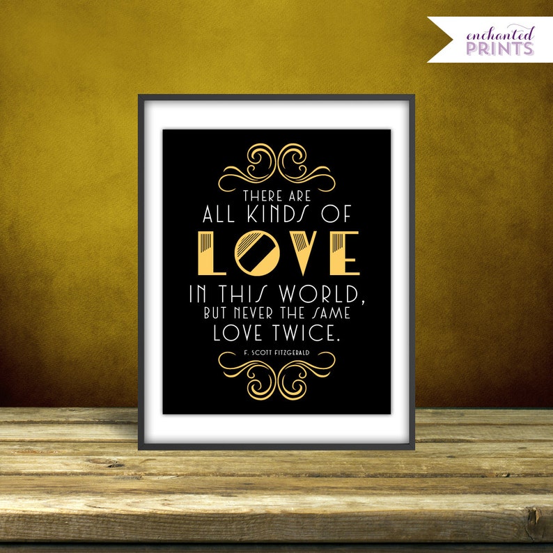 F. Scott Fitzgerald - the Great Gatsby Quote Print, Printable Art Wall ...