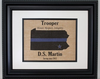 POLICE Gift Thin Blue Line Across ANY US State Personalized | Etsy