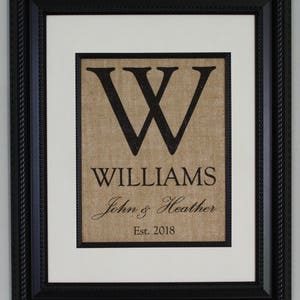 Personalized Burlap Print Wedding Monogram Burlap Sign With - Etsy