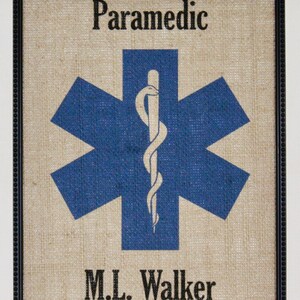 PARAMEDIC Gift Personalized Home Decor on Burlap - Etsy