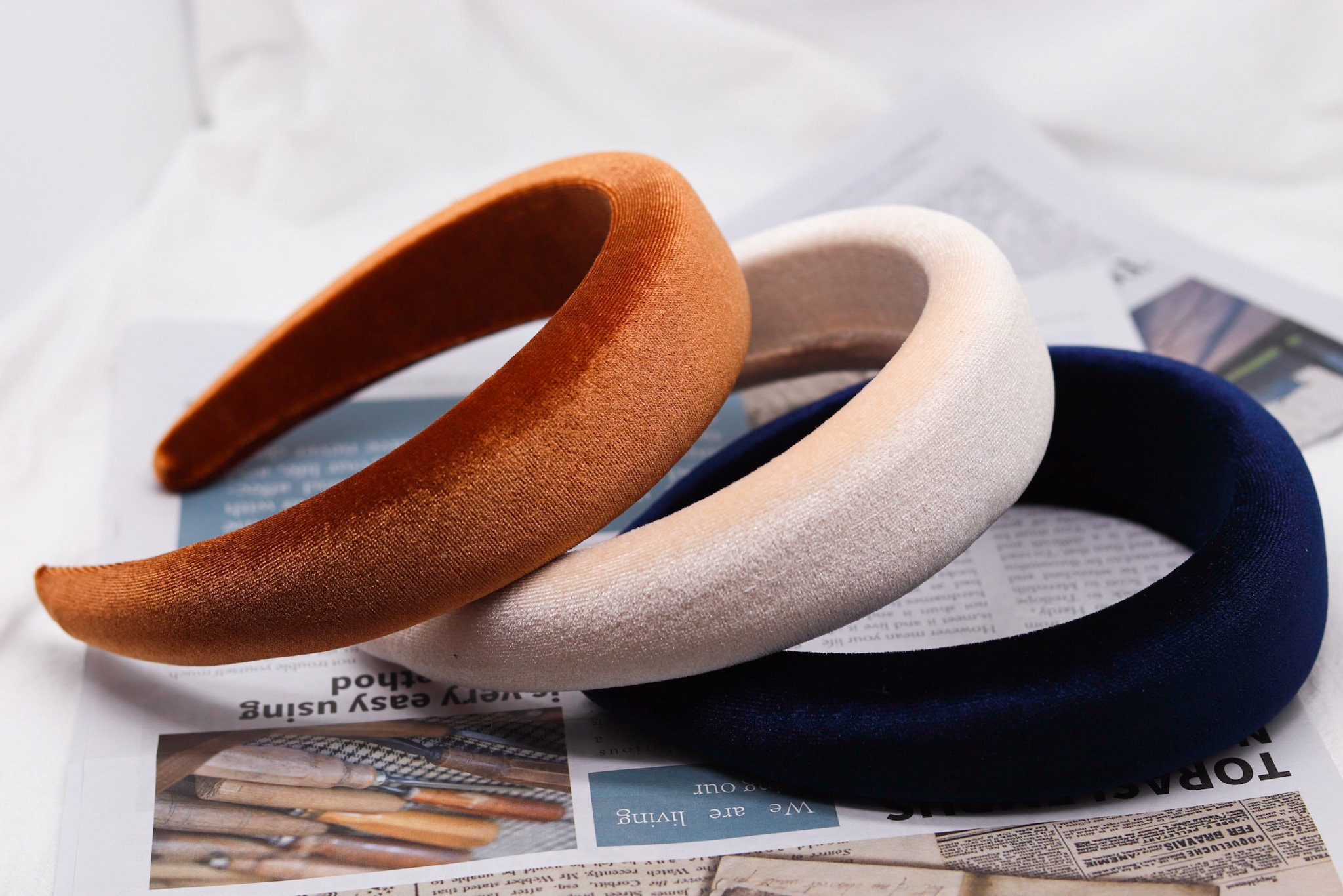 Velvet Pearl Headband Flock Padded Women Scrunch Hair Wrap - Etsy