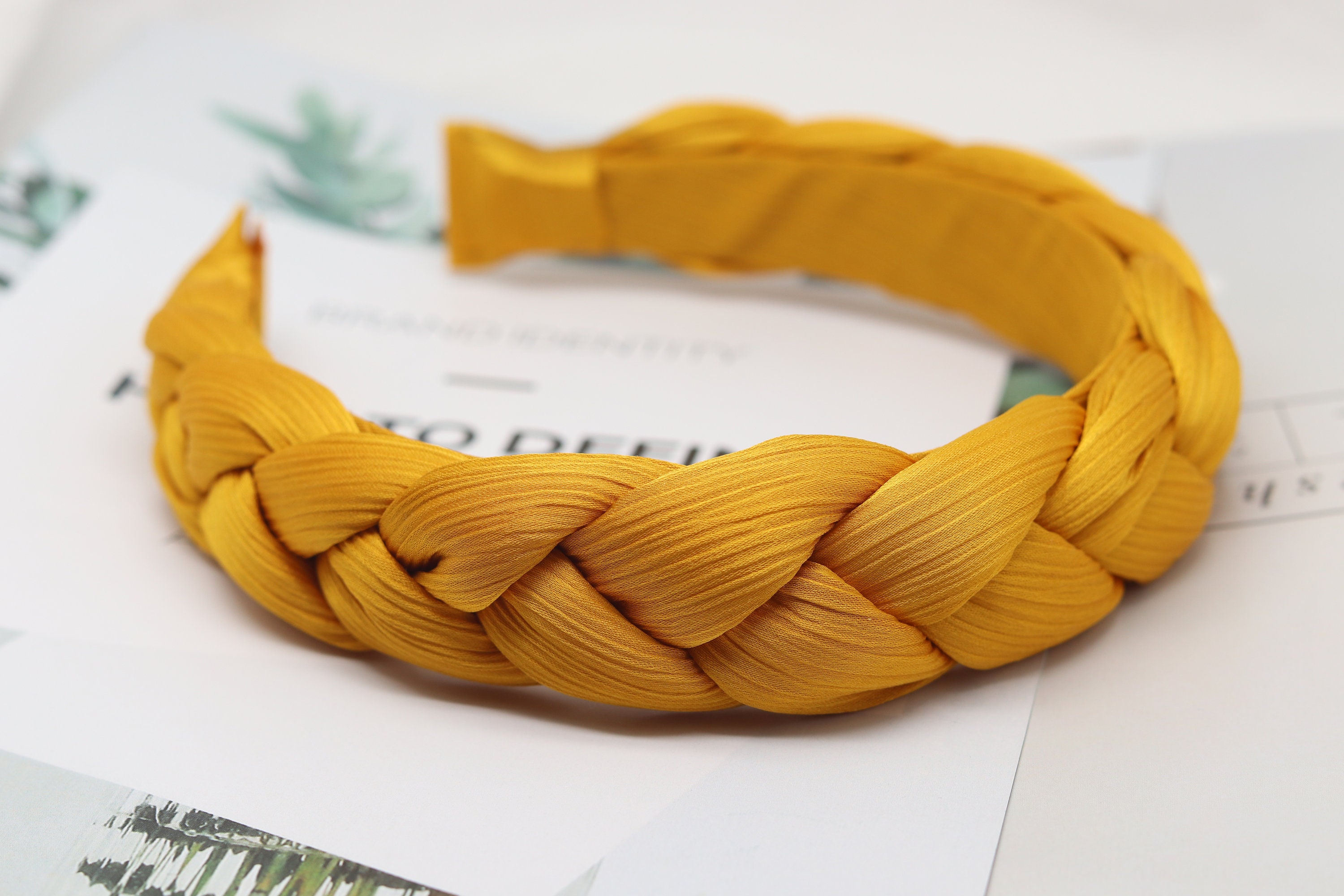 Black Plaited Braid Hairband Women Fabric Braided Headband - Etsy