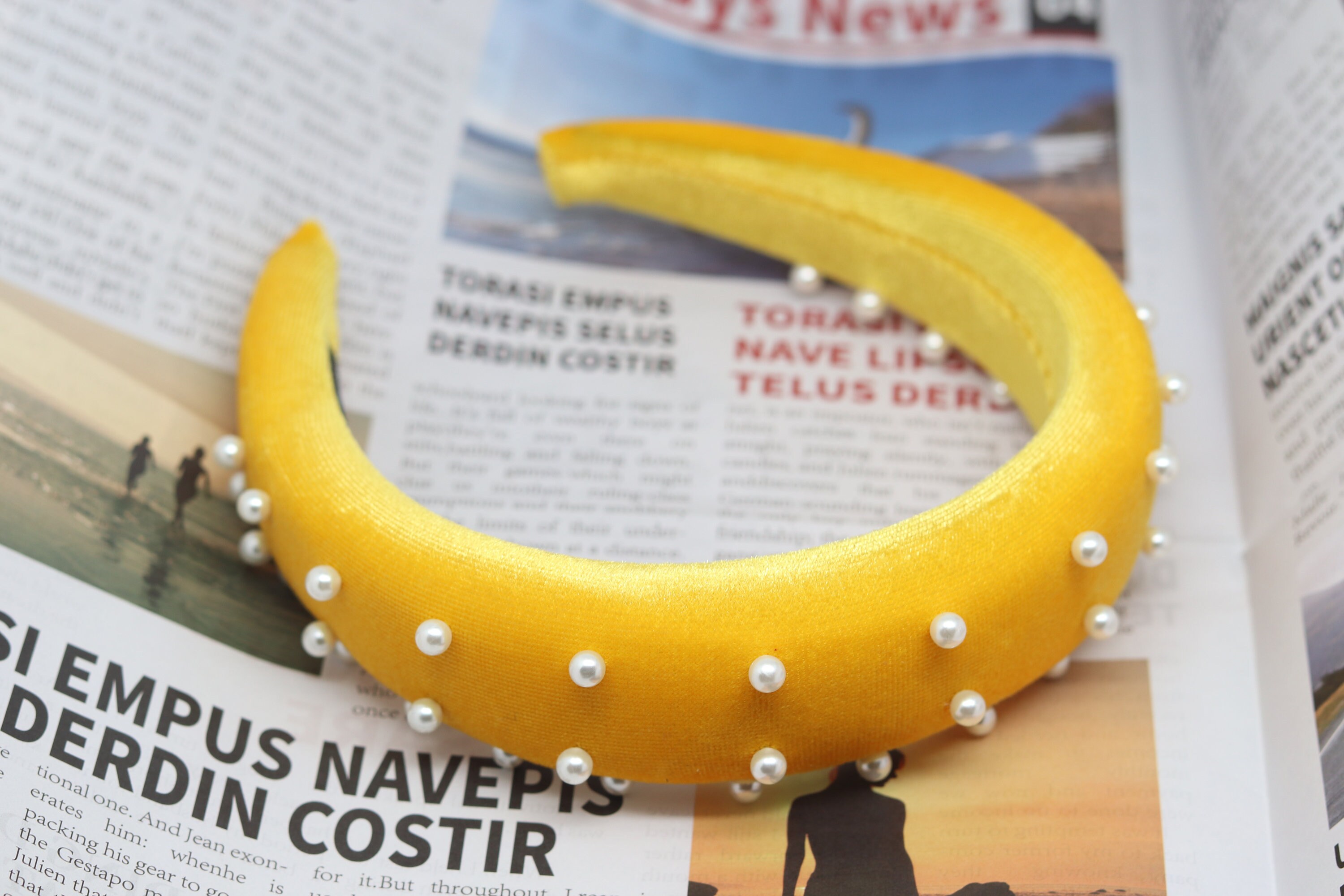 Velvet Pearl Headband Flock Padded Women Scrunch Hair Wrap - Etsy