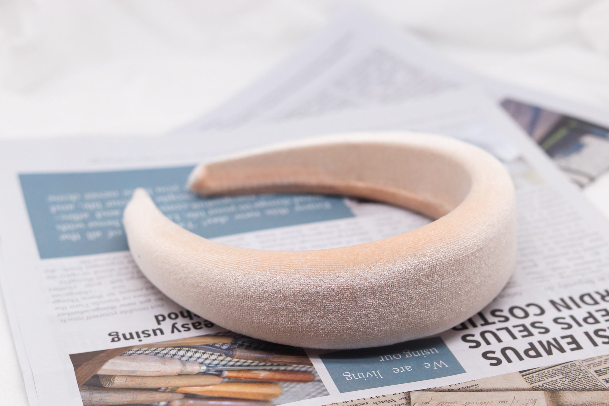 Velvet Pearl Headband Flock Padded Women Scrunch Hair Wrap - Etsy