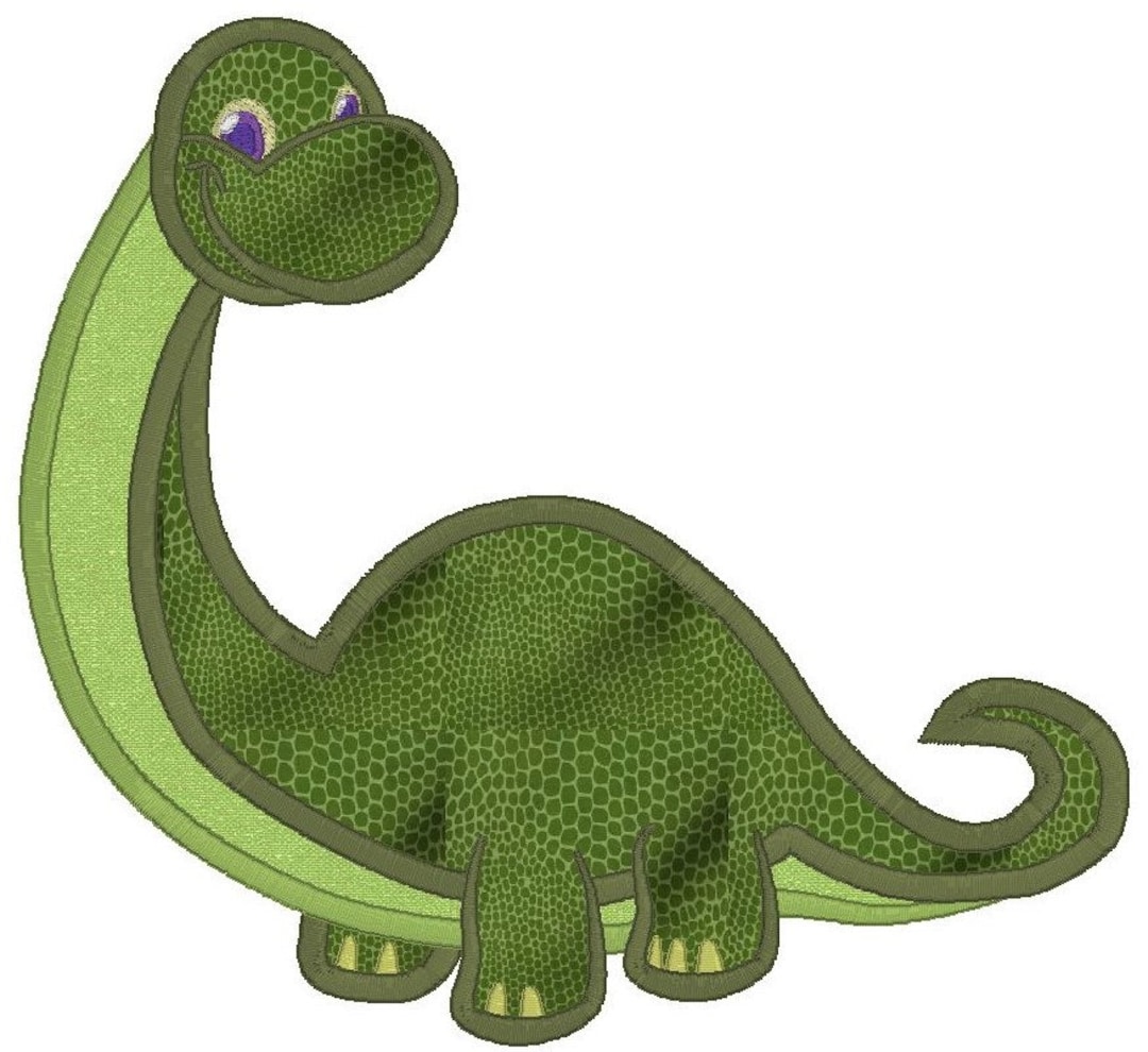 Brontosaurus Dinosaur Applique Machine Embroidery Design - Etsy