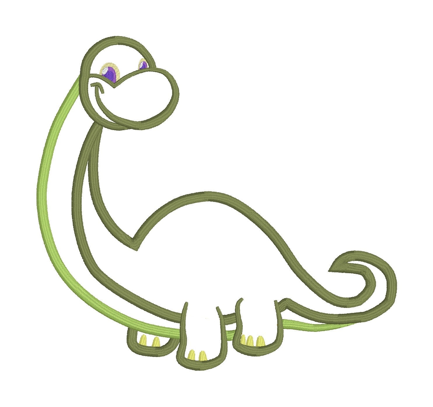 Brontosaurus Dinosaur Applique Machine Embroidery Design - Etsy