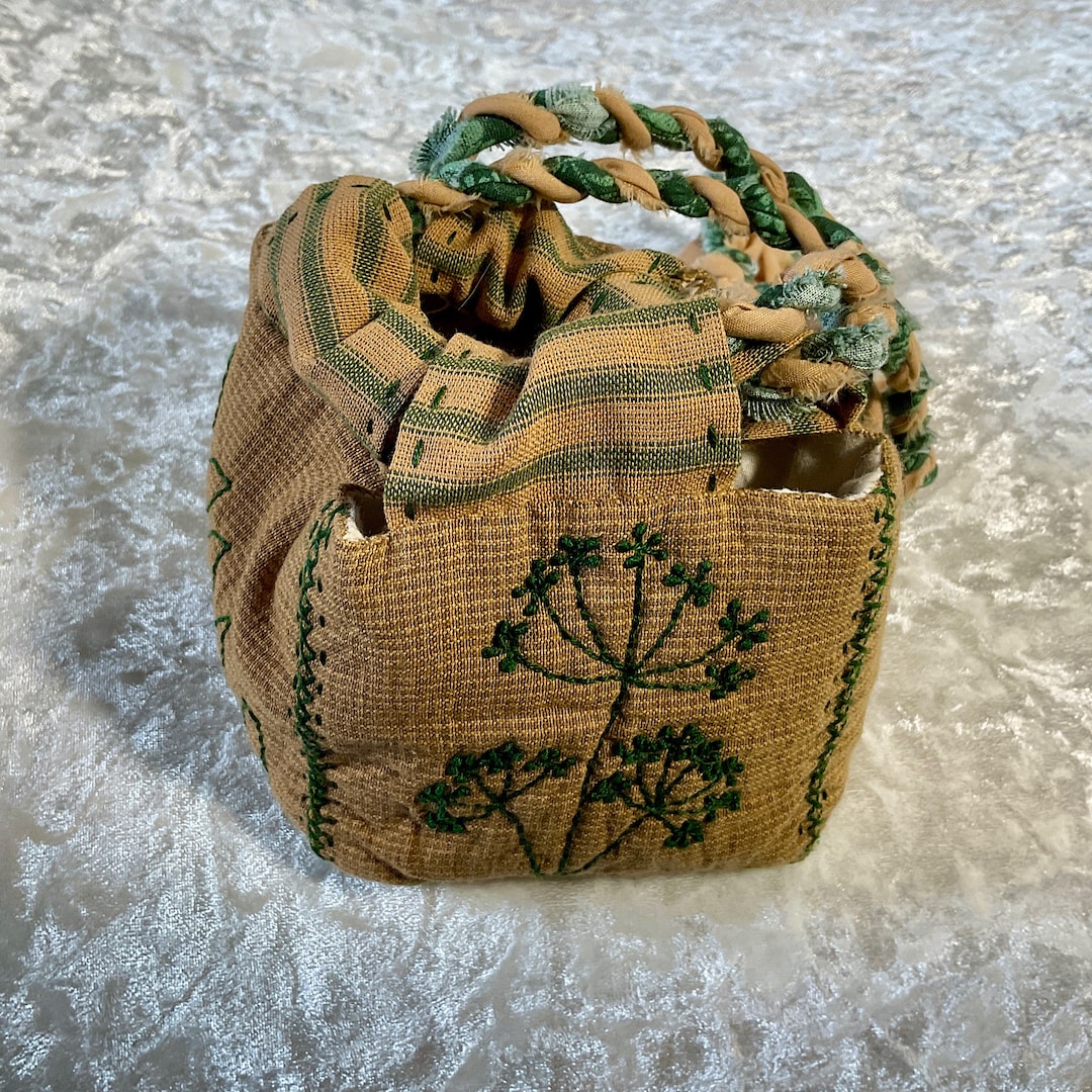 New Embroidered Slow Stitch Rice Bag / Purse Handmade by B G Morrow - Etsy
