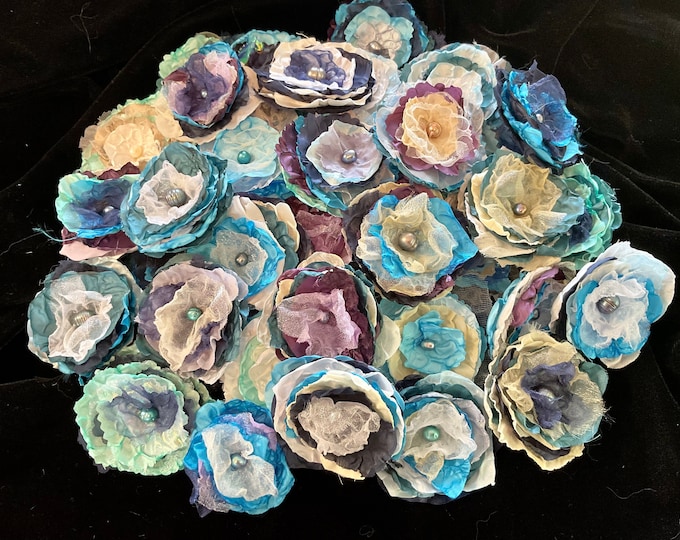 Fabric Snippet Roll Clusters for Junk Journals Crafting Embroidered ...