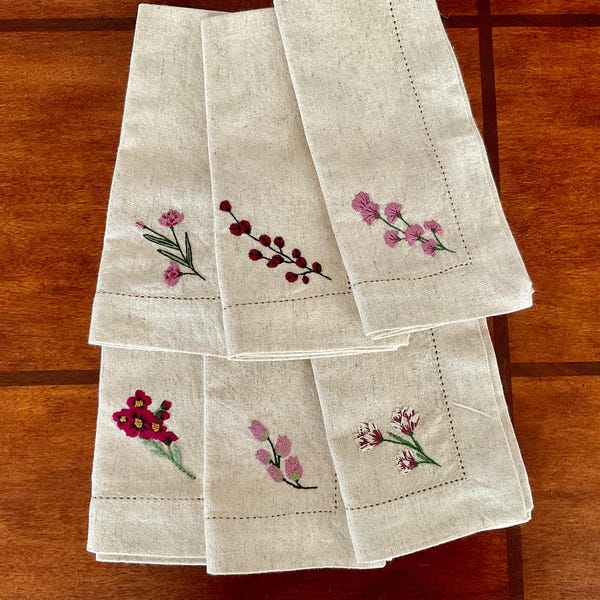 Servilleta Bordada A Mano Etsy México