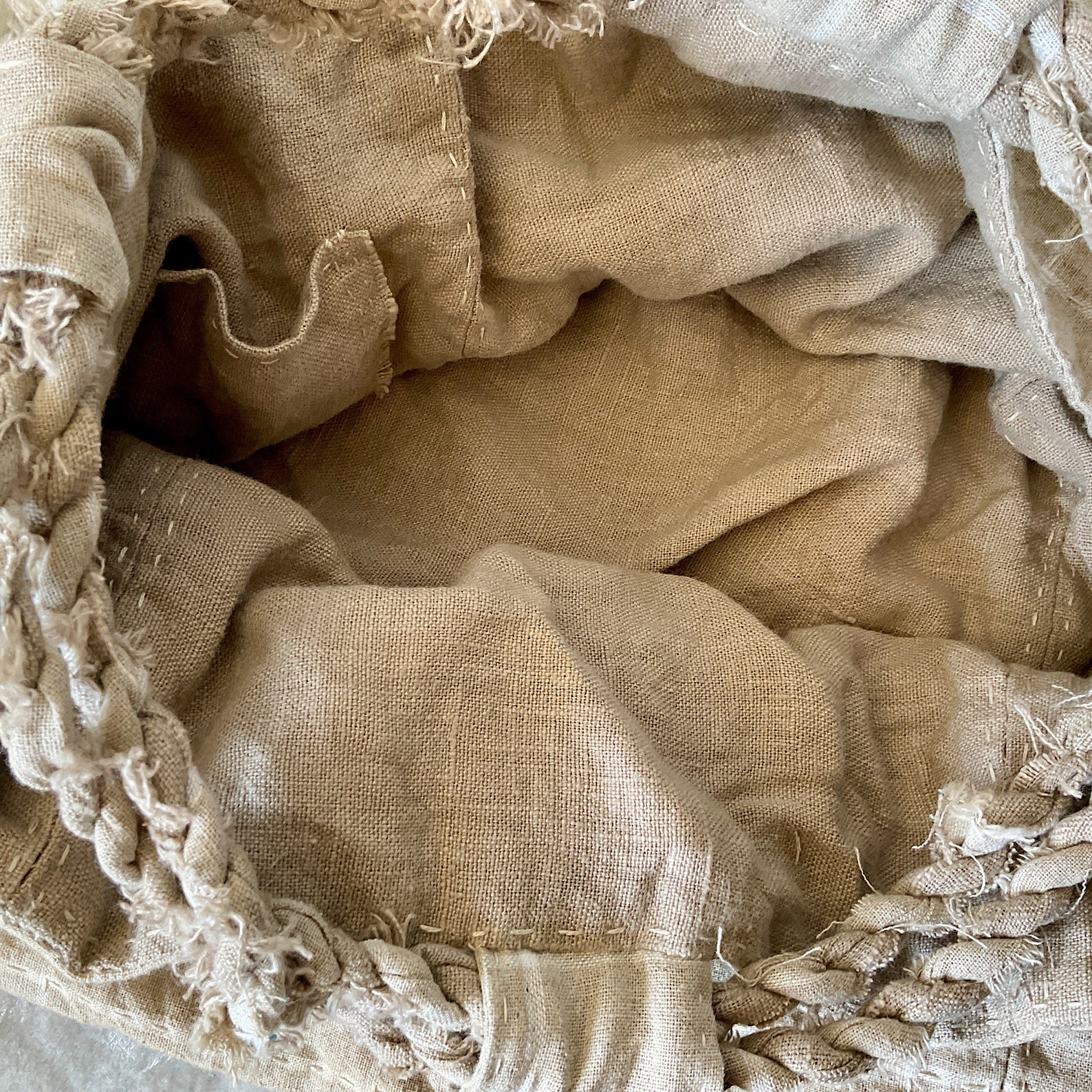 New Embroidered Slow Stitch Large Rice Bag / Purse Handmade by B G ...