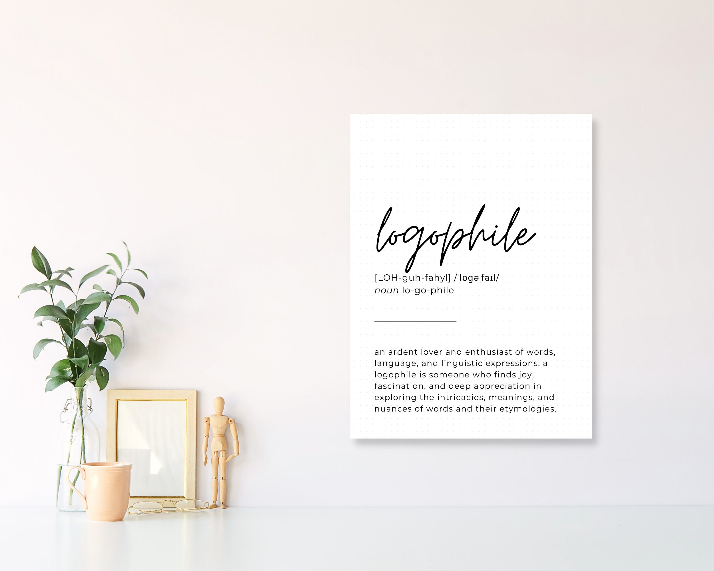 Logophile Word Art Printable Wall Art, Instant Download, Typography Art ...