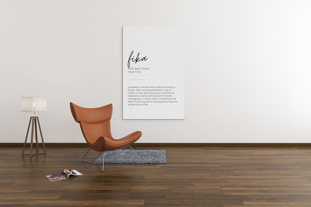 Fika | Black & White Definition Wall Art | Printable Typography Art ...