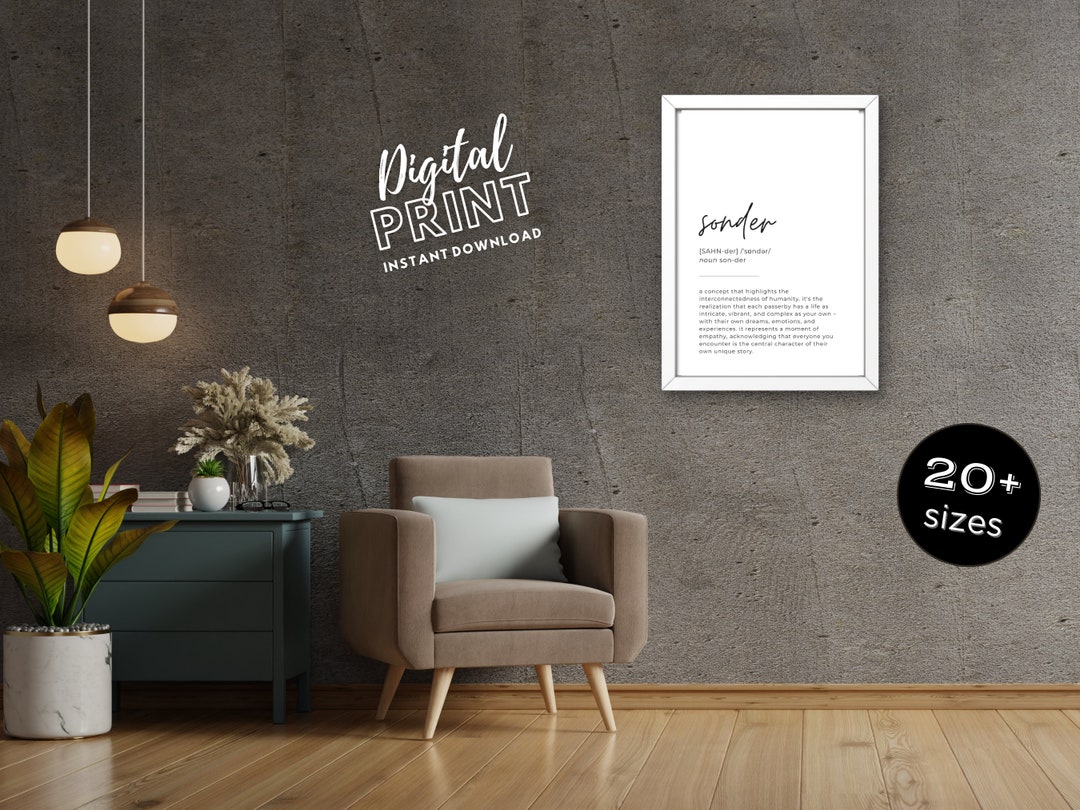 Sonder Definition Typography Art - Black & White Instant Download - Etsy