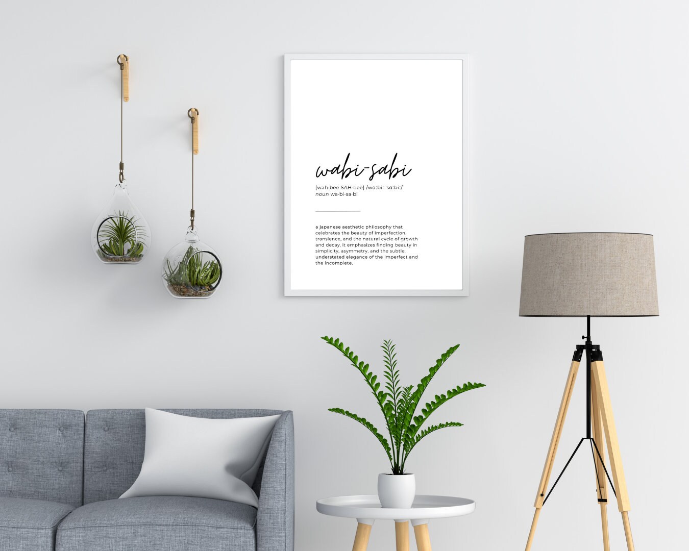 Wabi-sabi | Black & White Definition Wall Art | Printable Typography ...