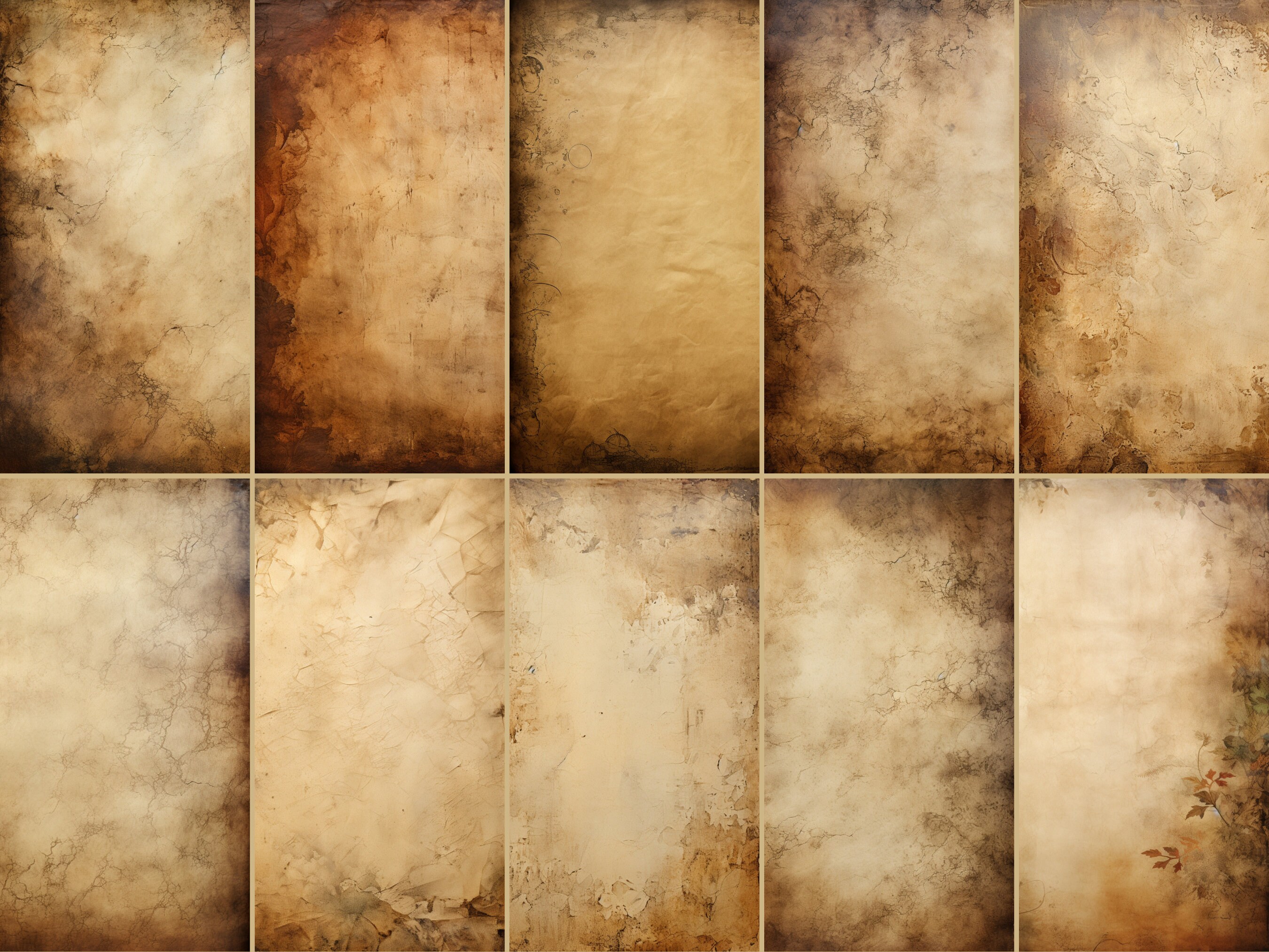 Vintage Parchment Junk Journal Pages 20 Printable 8.5x11 Jpgs, 300 DPI ...