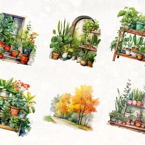 Watercolor Houseplants Clipart Set 20 PNG Files 300 DPI - Etsy