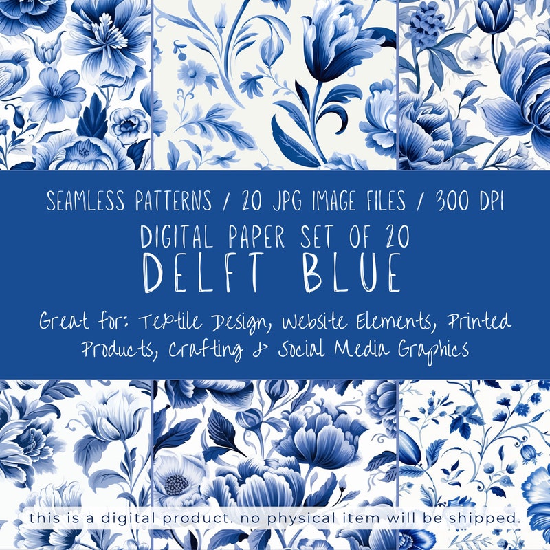 Delft Blue Fabric - Etsy