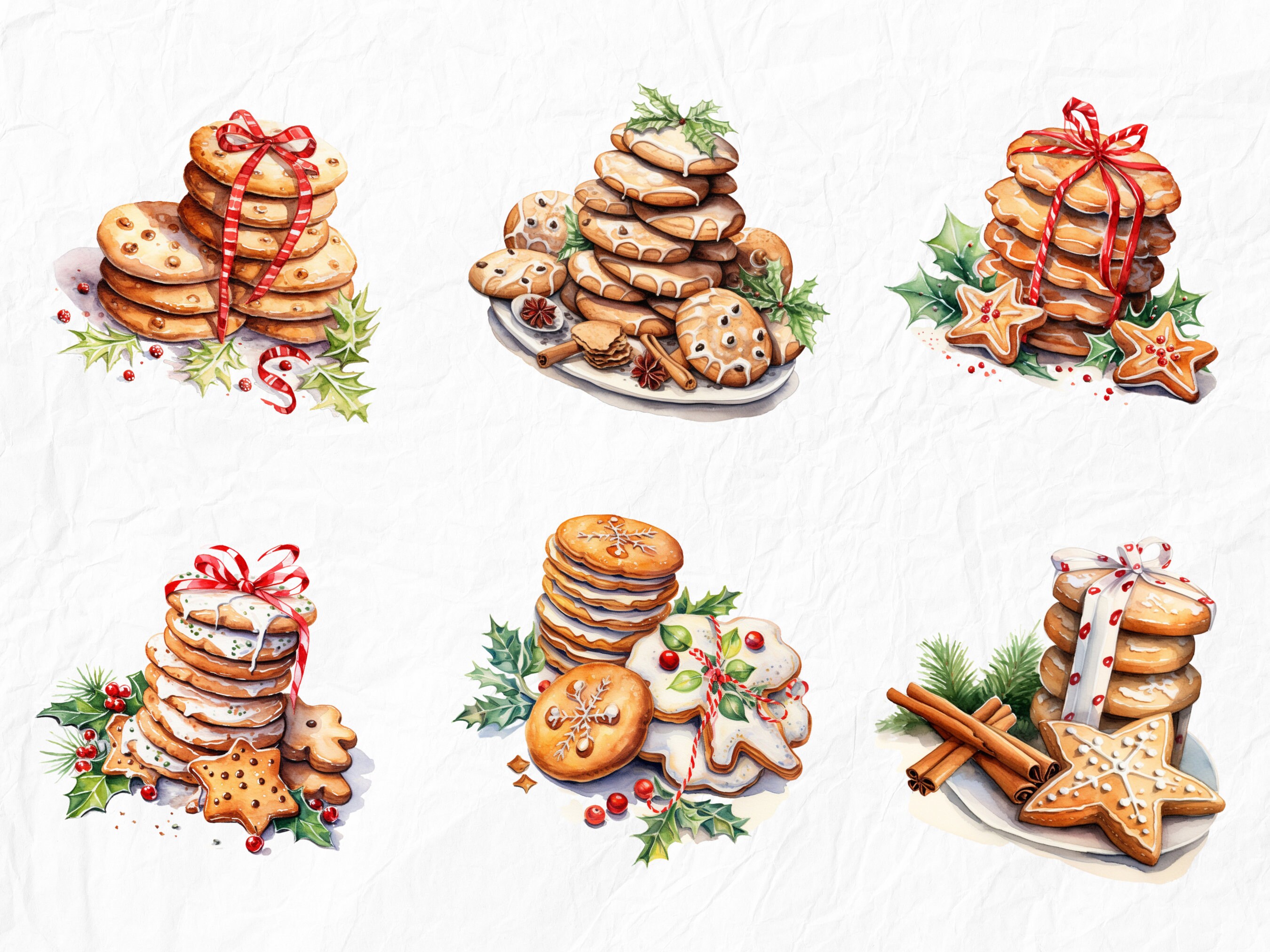 Christmas Cookies Watercolor Clipart Set 20 Pngs - Etsy