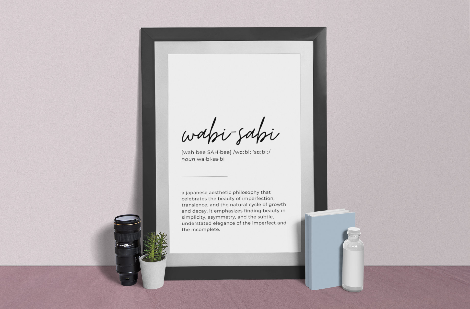 Wabi-sabi | Black & White Definition Wall Art | Printable Typography ...