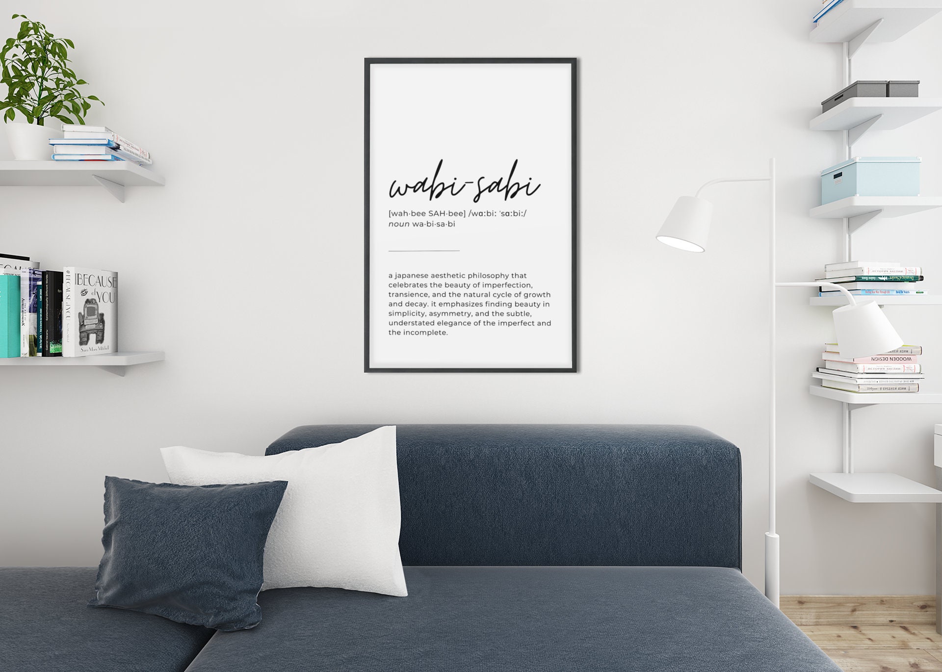 Wabi-sabi | Black & White Definition Wall Art | Printable Typography ...