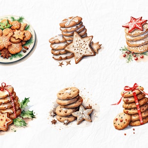 Christmas Cookies Watercolor Clipart Set - 20 Pngs, Transparent ...