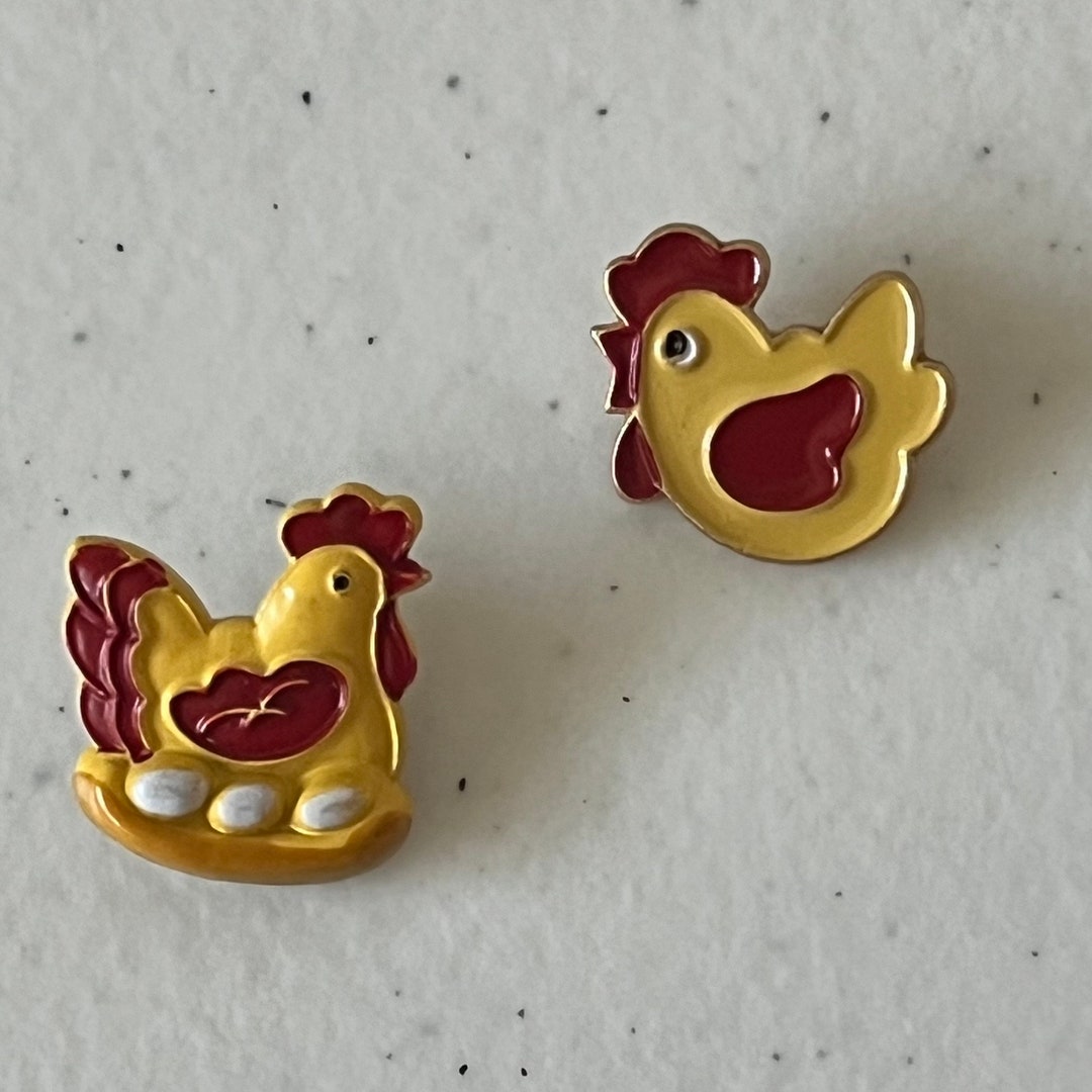 Chicken Buttons Metal Hen - Etsy