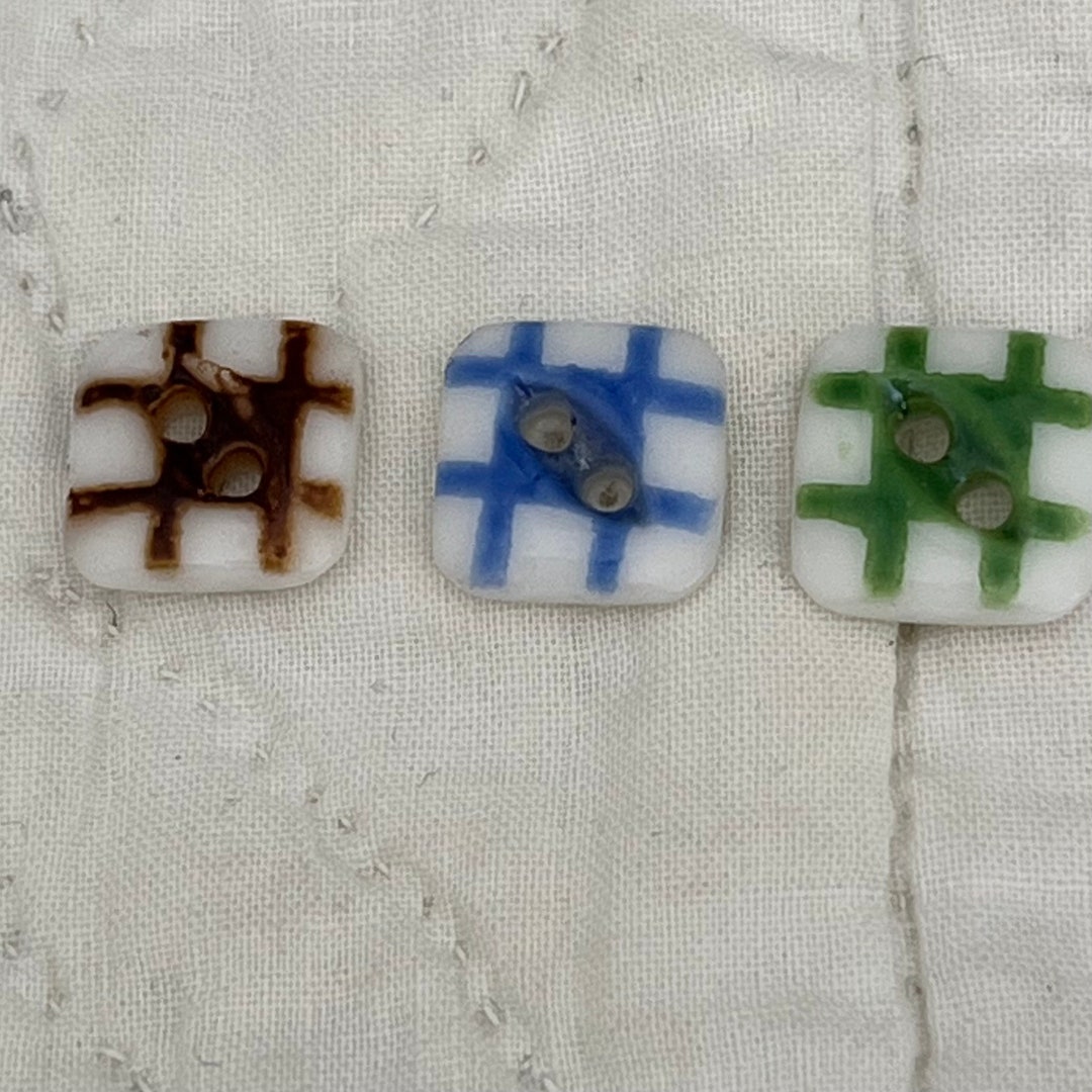 Antique Square Stencil China Button - Etsy