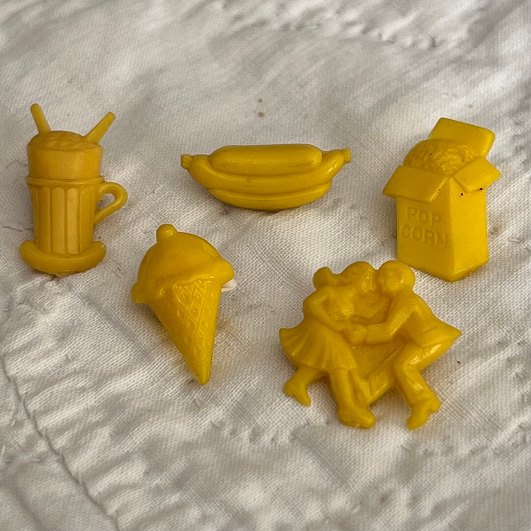 Vintage Teen Buttons Yellow Set - Etsy