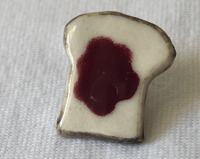 Toast With Jam Button Realistic Ceramic - Etsy
