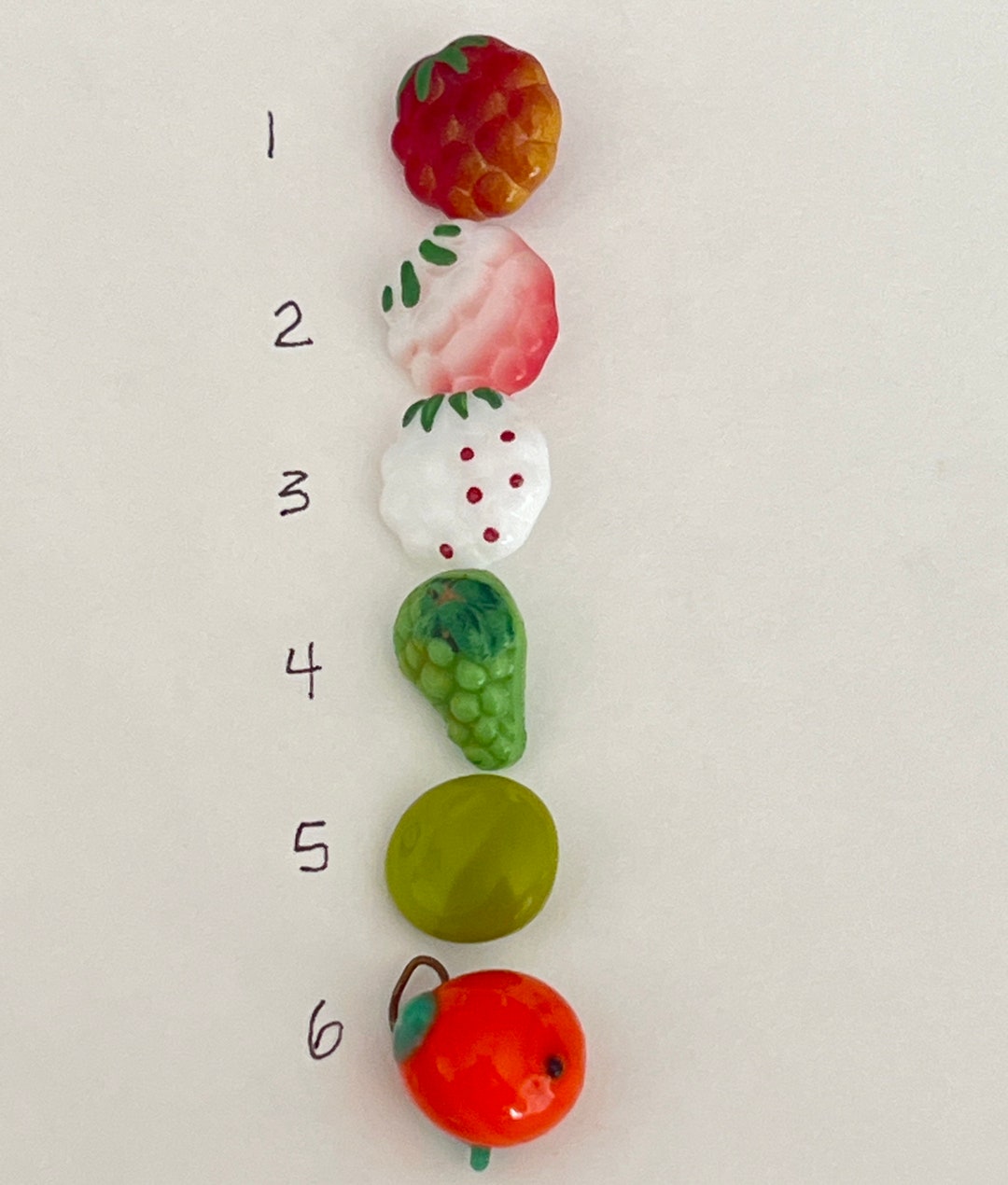 Vintage Glass Fruit Buttons - Etsy