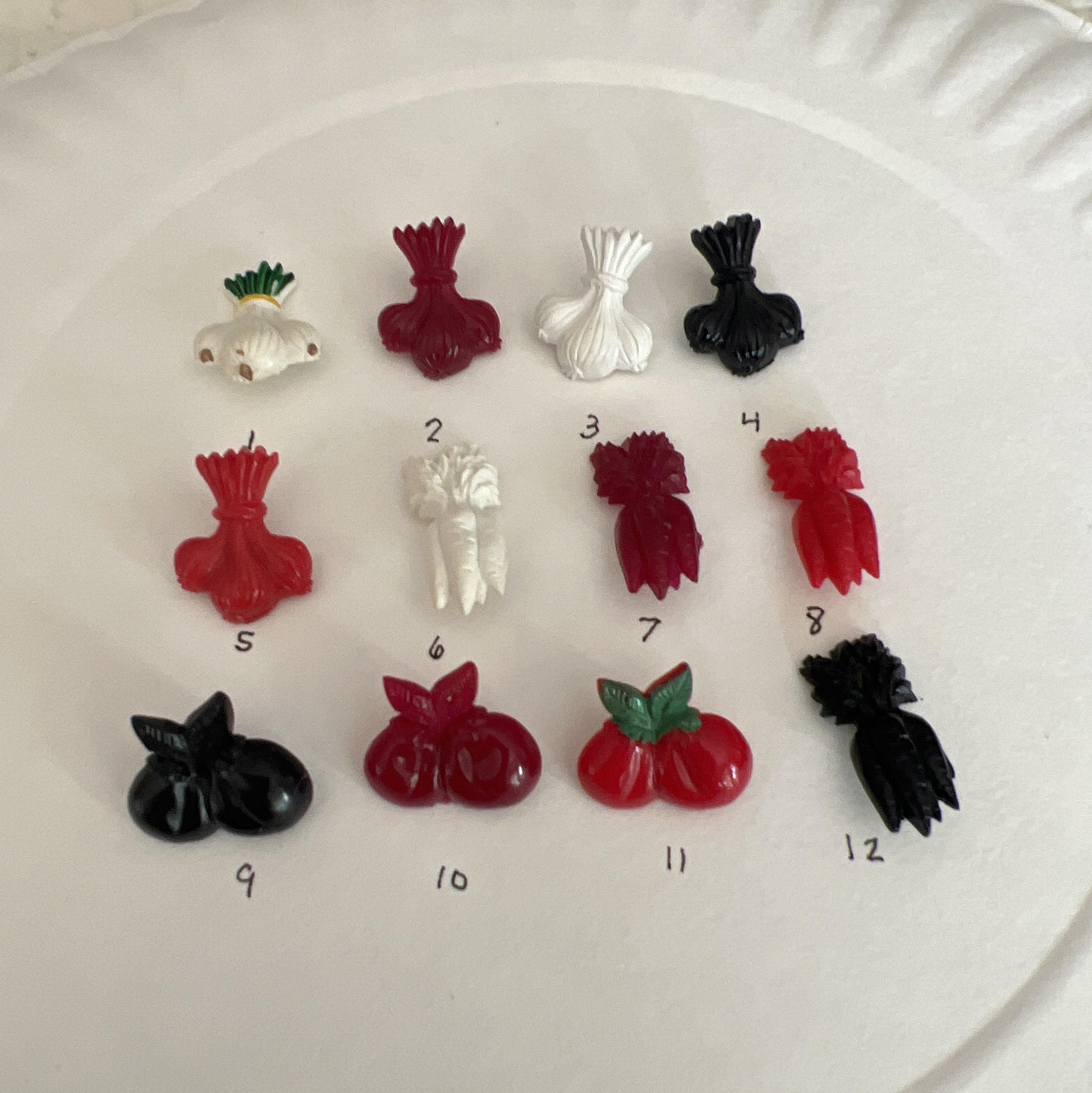 Vintage 50s Vegetable Buttons - Etsy