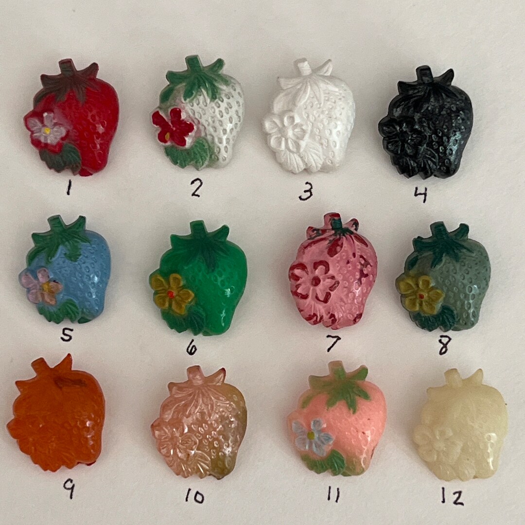 Vintage 50s Realistic Strawberry Buttons - Etsy