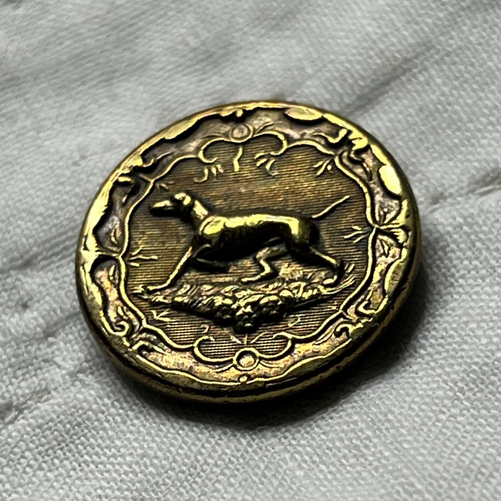 Antique Dog Button With Elaborate Border Pointer - Etsy