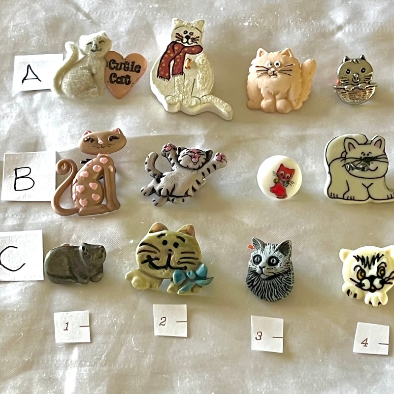 Cat Buttons - Etsy