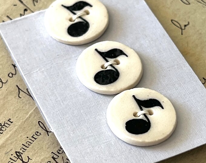 3 Musical Notes Buttons Porcelain - Etsy 3 Musical Notes Buttons Porcelain - Etsy