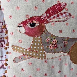 Handmade Applique Leaping Hare Cushion Covers - Etsy UK