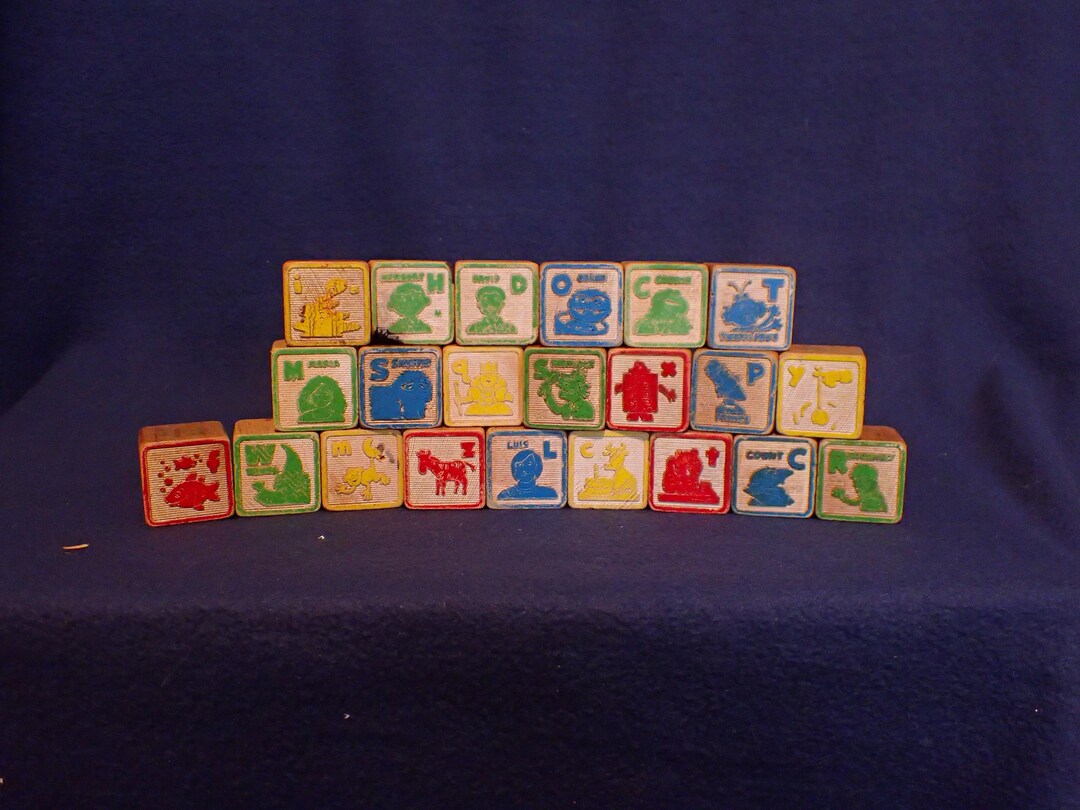 Sesame Street Alphabet Blocks 23 Total - Etsy