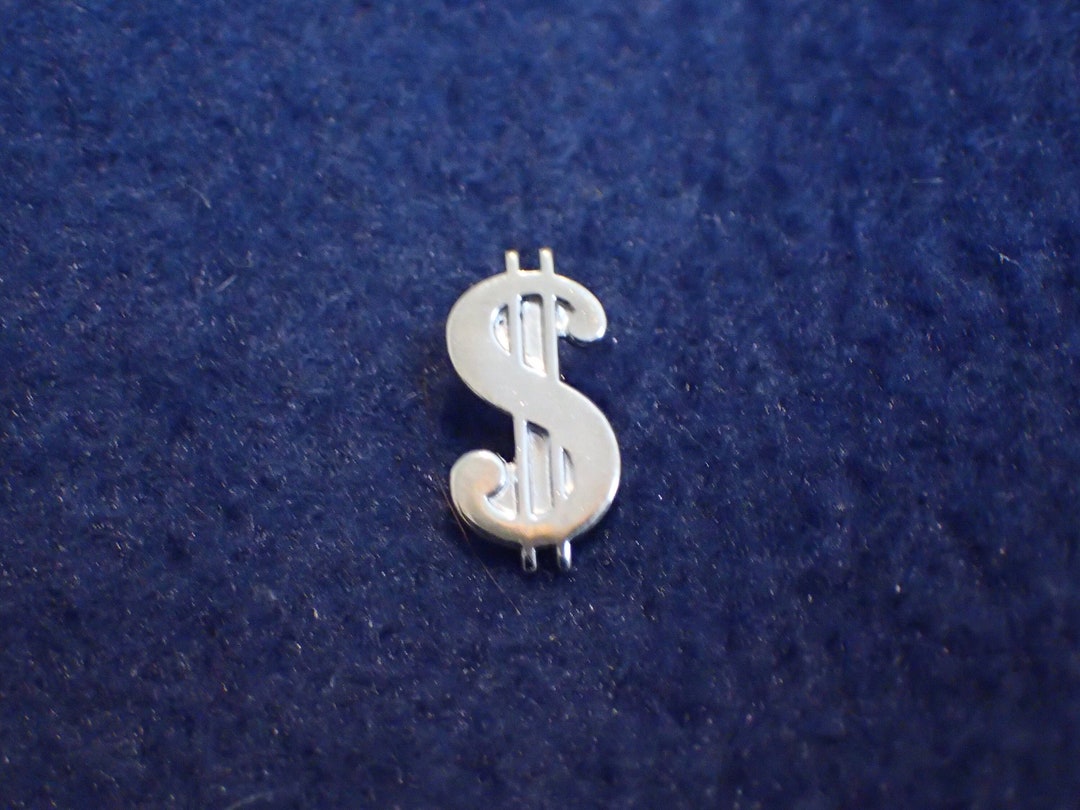 Silver Dollar Sign Tie Tack - Destino S.S. - Etsy