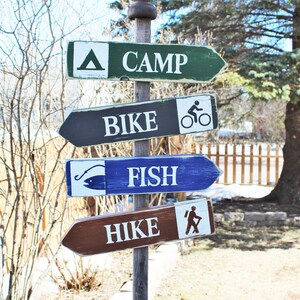 National Park Themed Directional Signs, Hand Painted Distressed Wooden ...