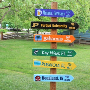 Custom Wooden Directional Signs, Signs With Locations and Distances ...
